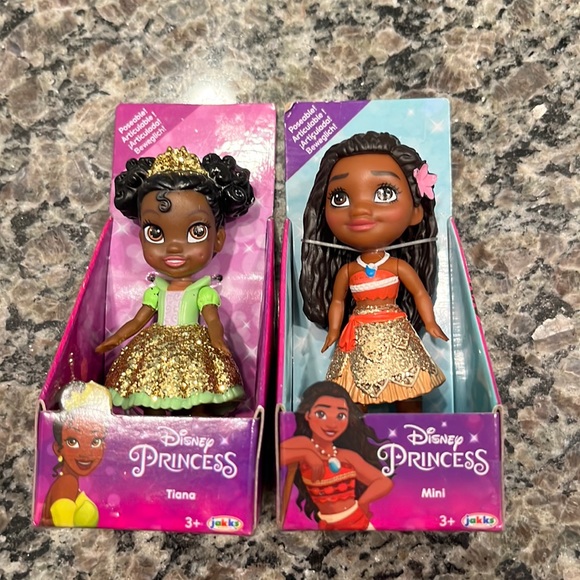 Disney | Toys | Set Of 2 Disney Princess Mini Toddler Dolls New Glitter ...